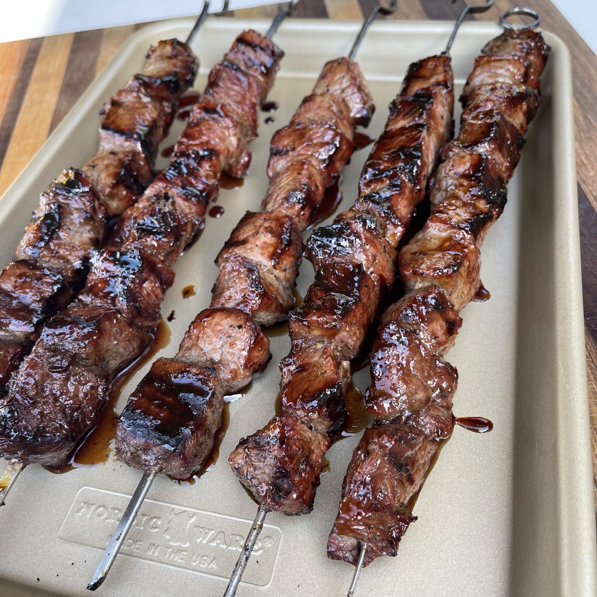 Honey and Ginger Glazed Beef Skewers - Grillin With Dad