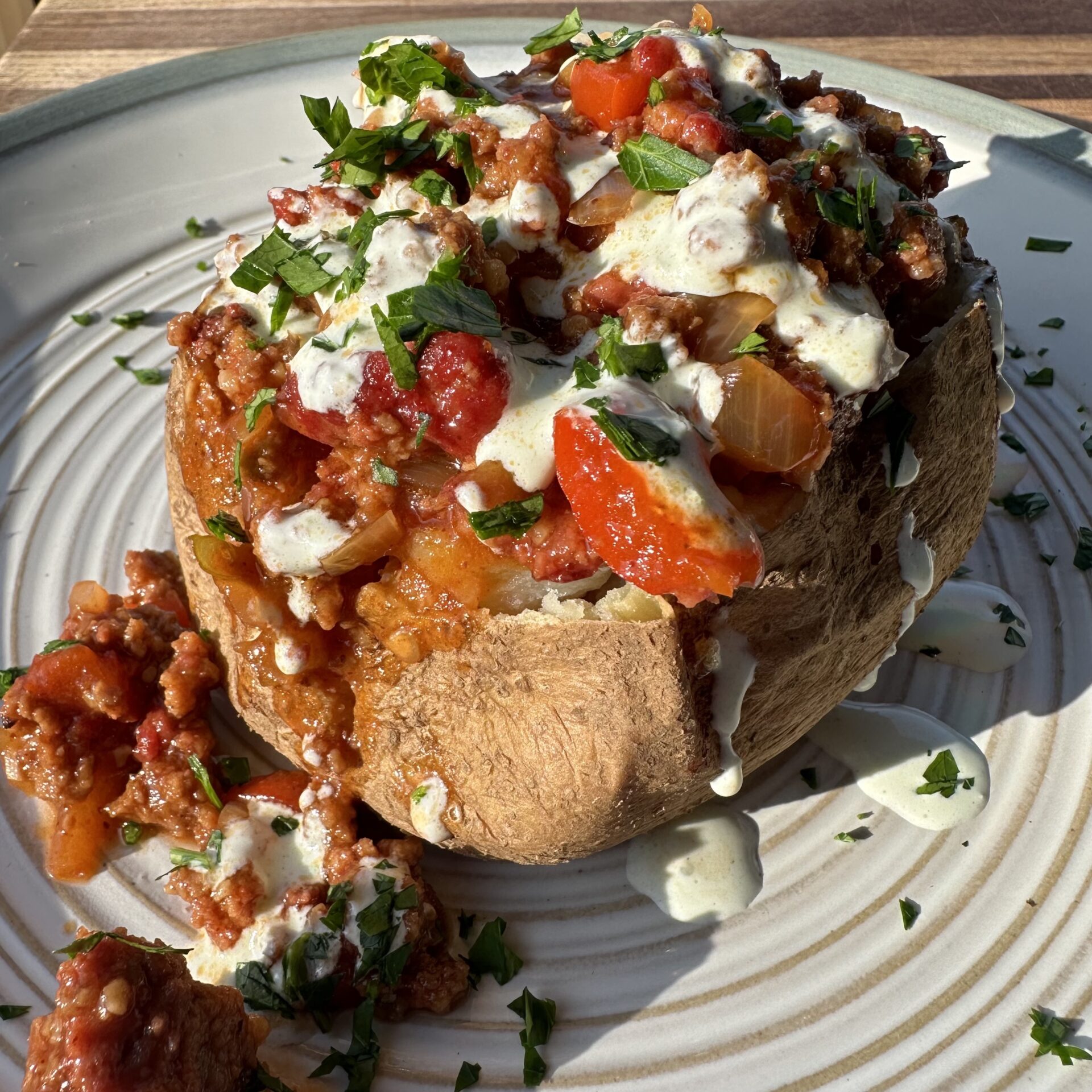 Smoked Sloppy Joe Baked Potato - Grillin With Dad