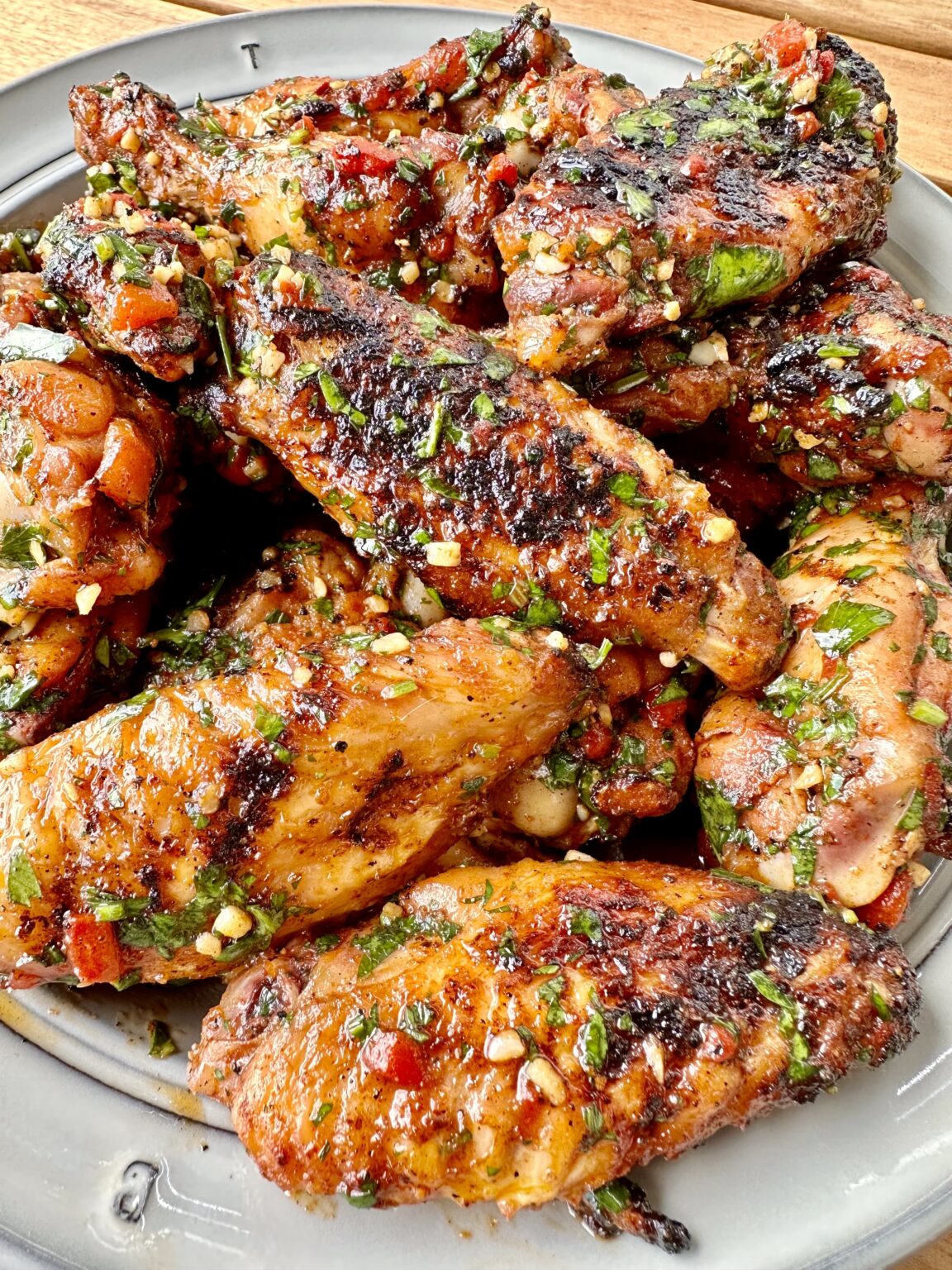 Wings in Red Chimichurri Sauce - Grillin With Dad
