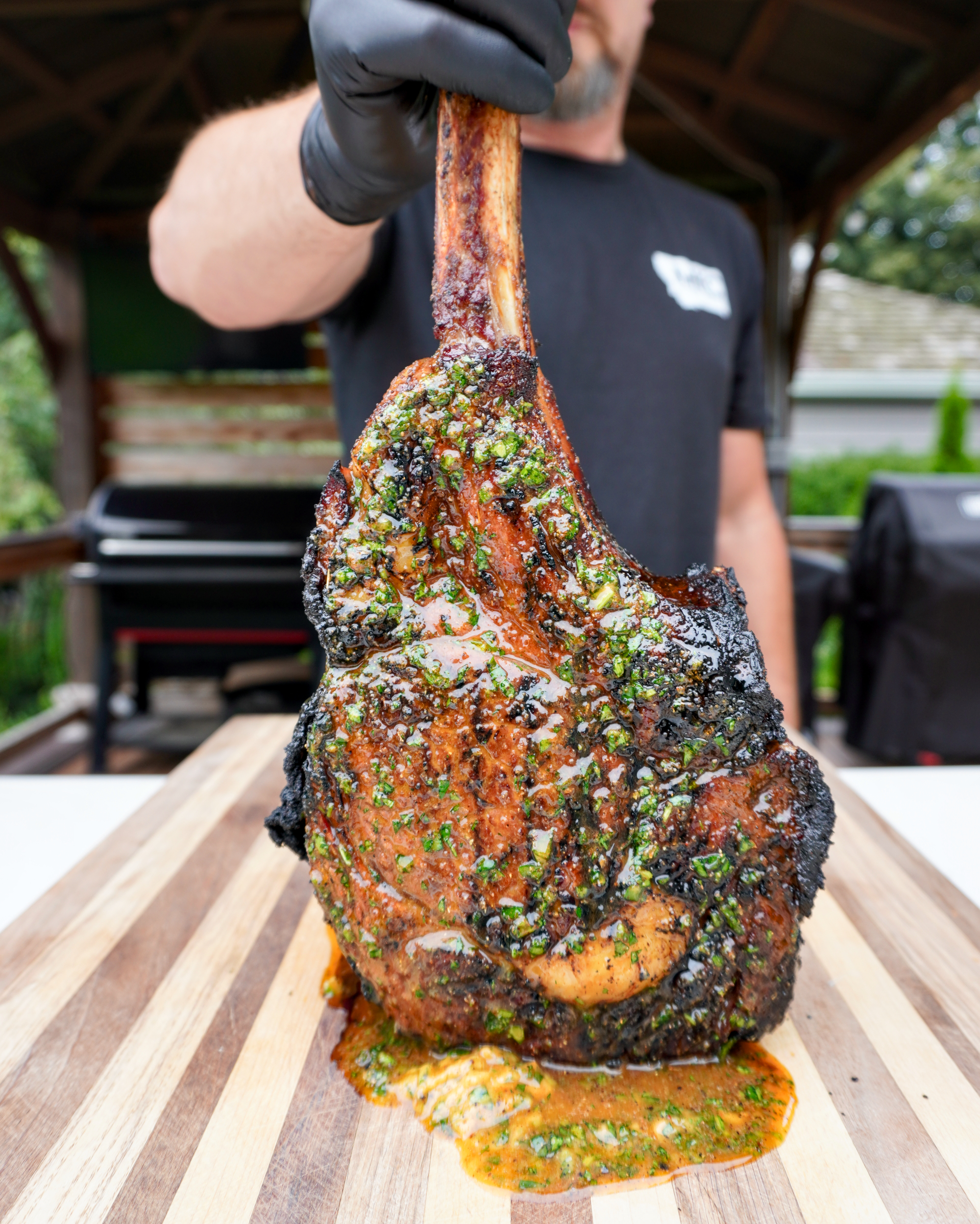 Grilled Tomahawk with Cajun Butter - Grillin With Dad