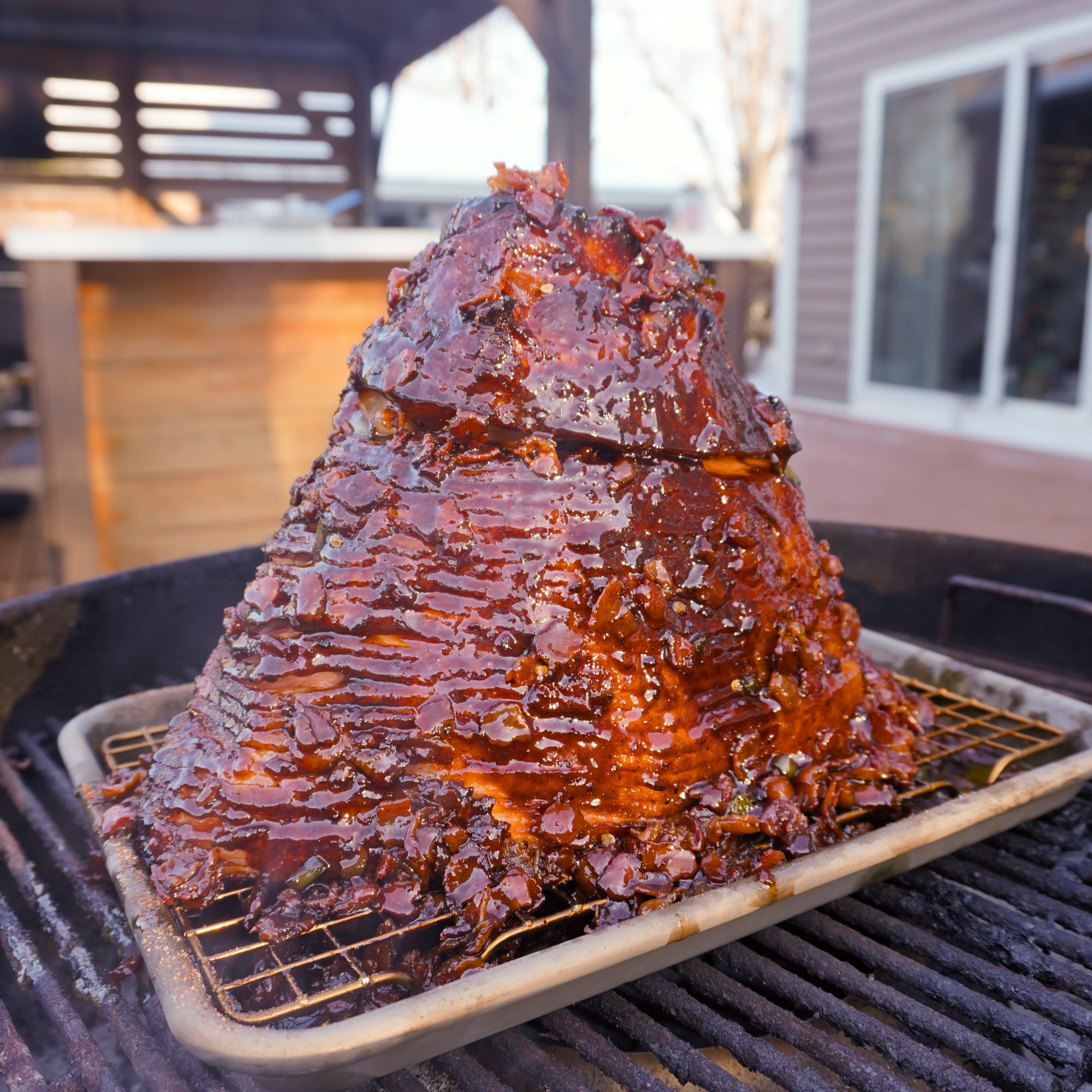 Double Smoked Ham with Bacon Jam - Grillin With Dad